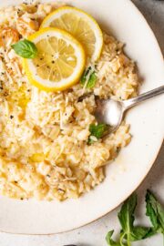 Chicken Risotto with Lemon Garlic Butter Sauce