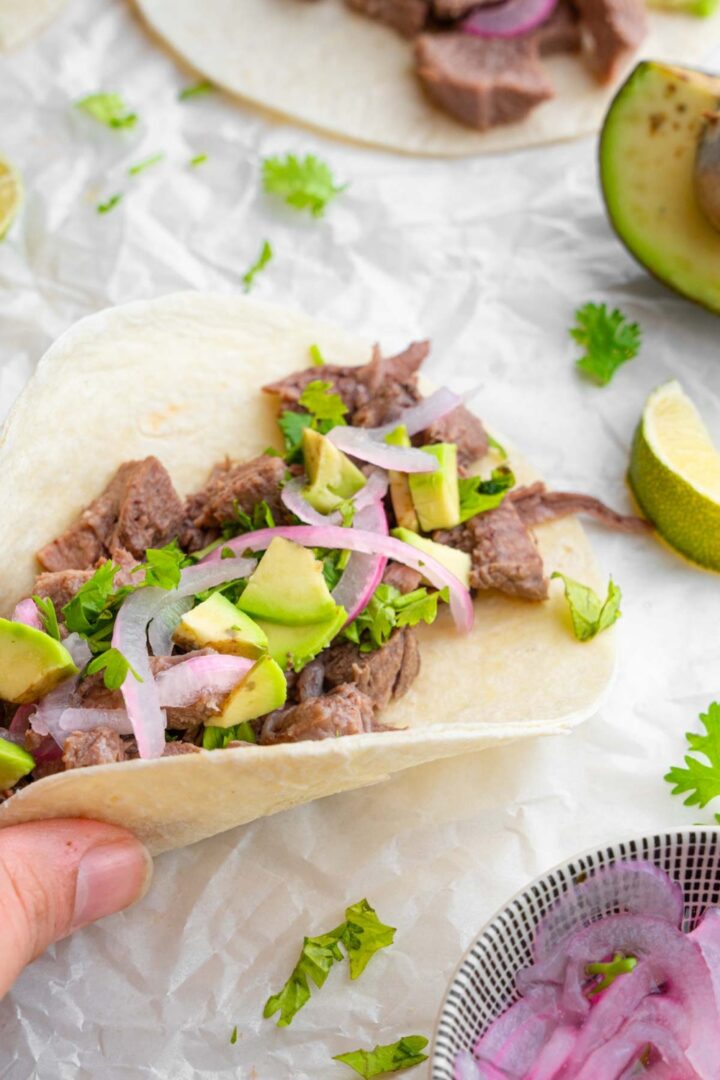 Slow Cooker Beef Tongue (Made Into Tacos)