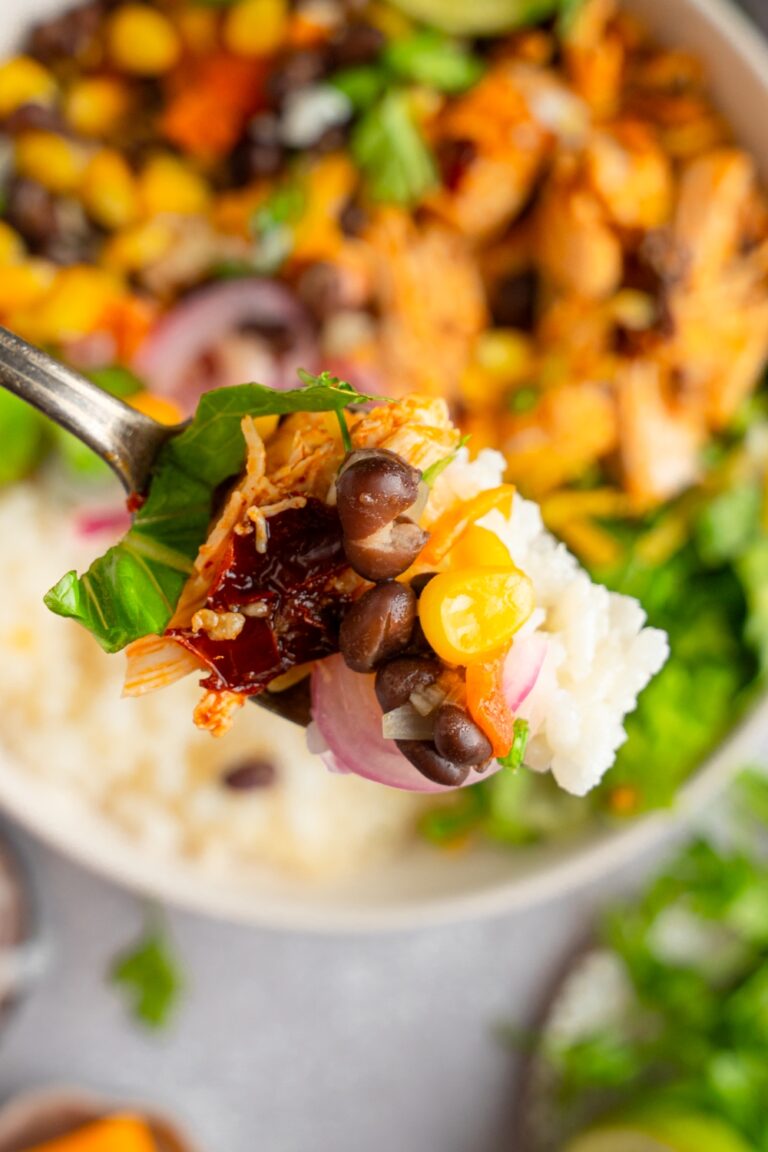 Rotisserie Chicken Burrito Bowl (Perfect Shredded Chicken Bowl)